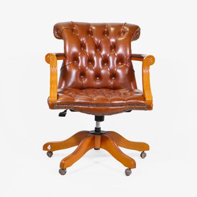 Chesterfield Drehstuhl Officer Swivel – Leder Chefsessel Newcastle Tan ...