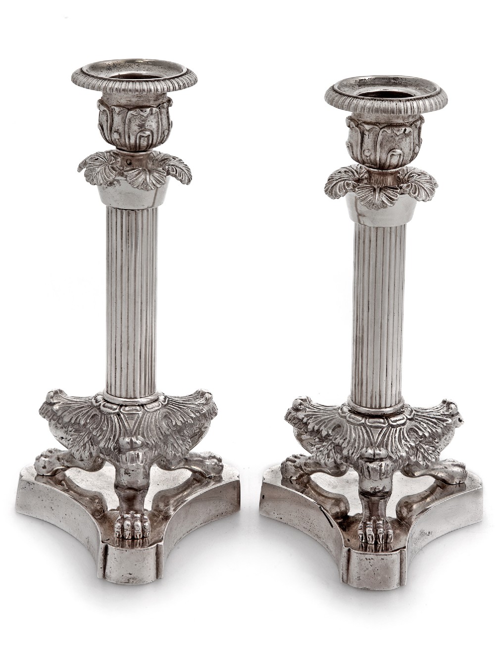 Paar viktorianische Kerzenhalter Versilbert Antik ca. 1880-SA13151