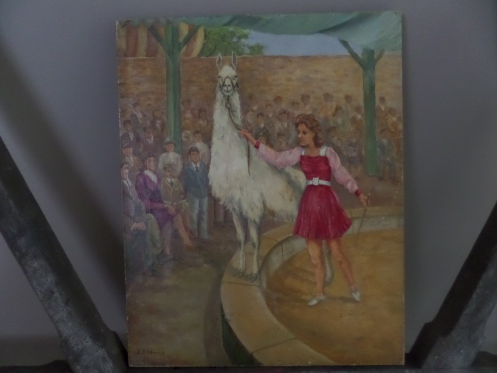 antikesÖlgemälde John J Perring Zirkuslama-SA13406