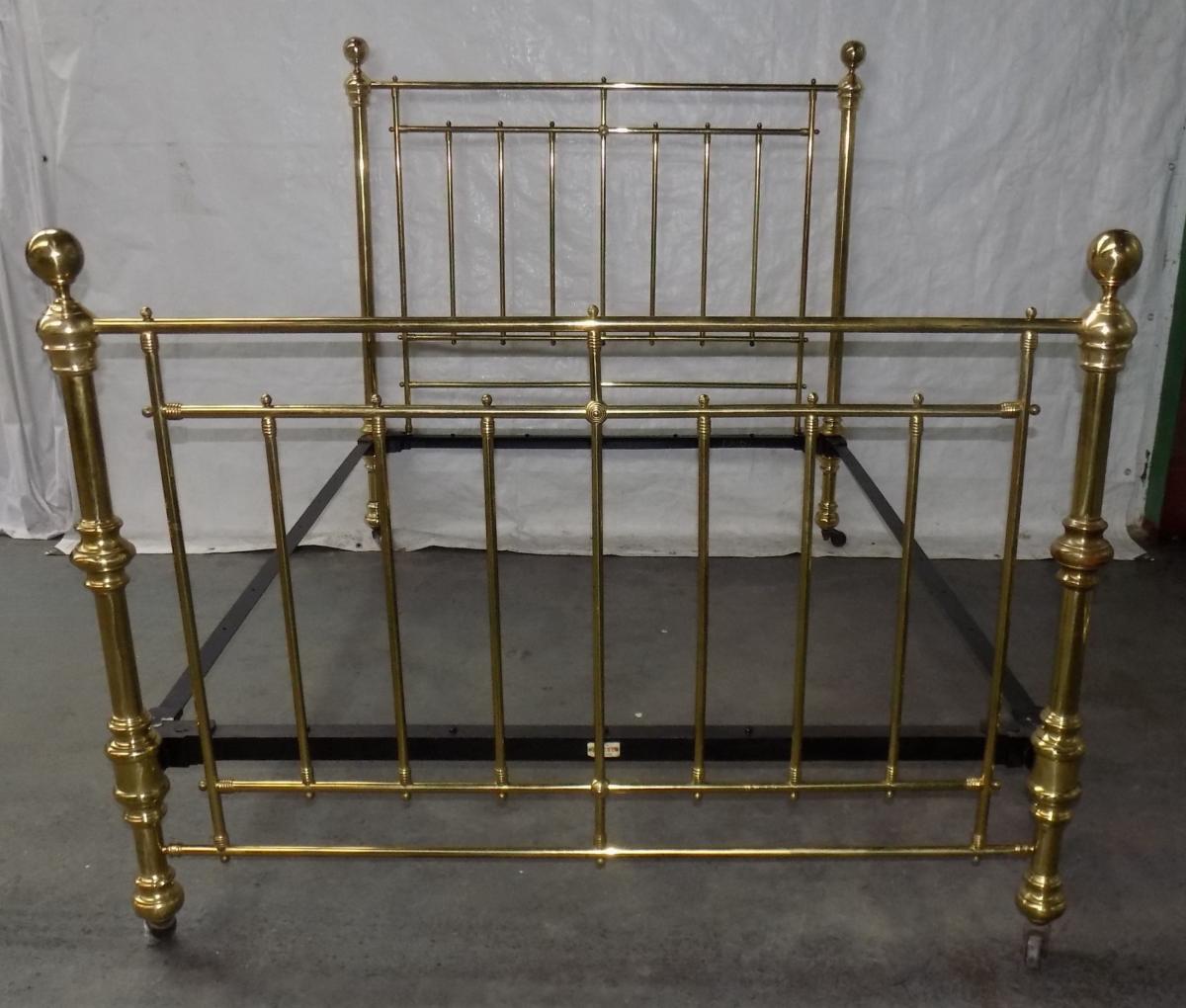 Klassisches antikes Messing Bettgestell Marple & Co ca. 1880-SA14663