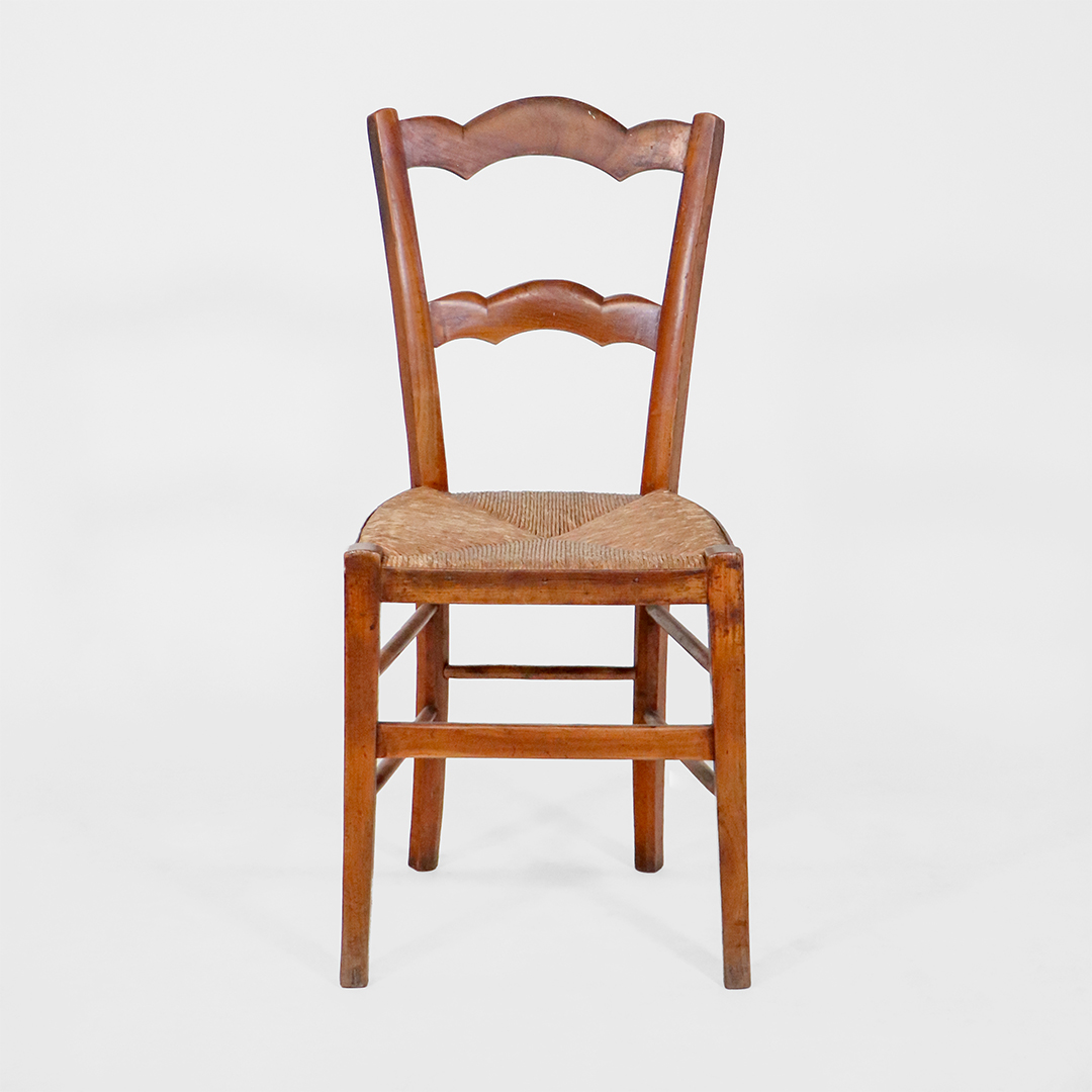 Antike Esszimmerstühle Louis Philippe 2er Set | Kirschholz Rattan Stühle